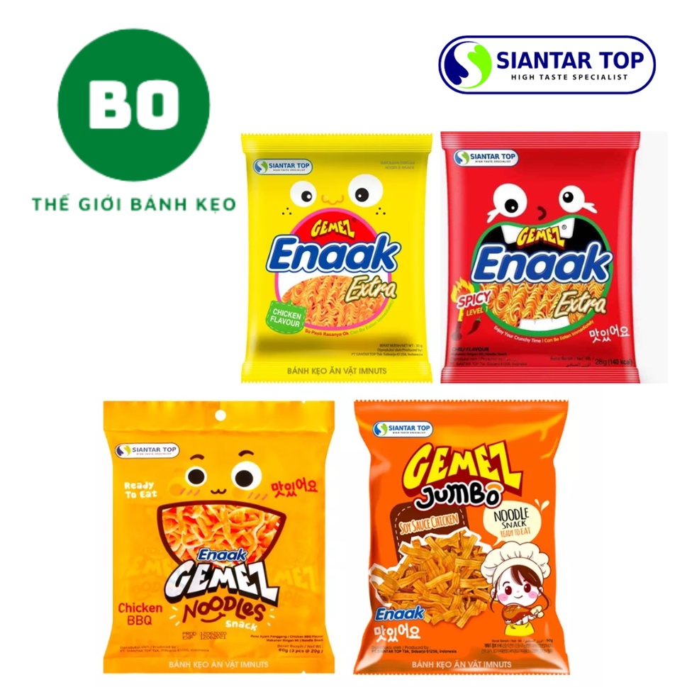 Snack Mì Trẻ Em ENAAK Gemez Indonesia Vị Gà Truyền Thống, Vị Ớt cấp độ ...