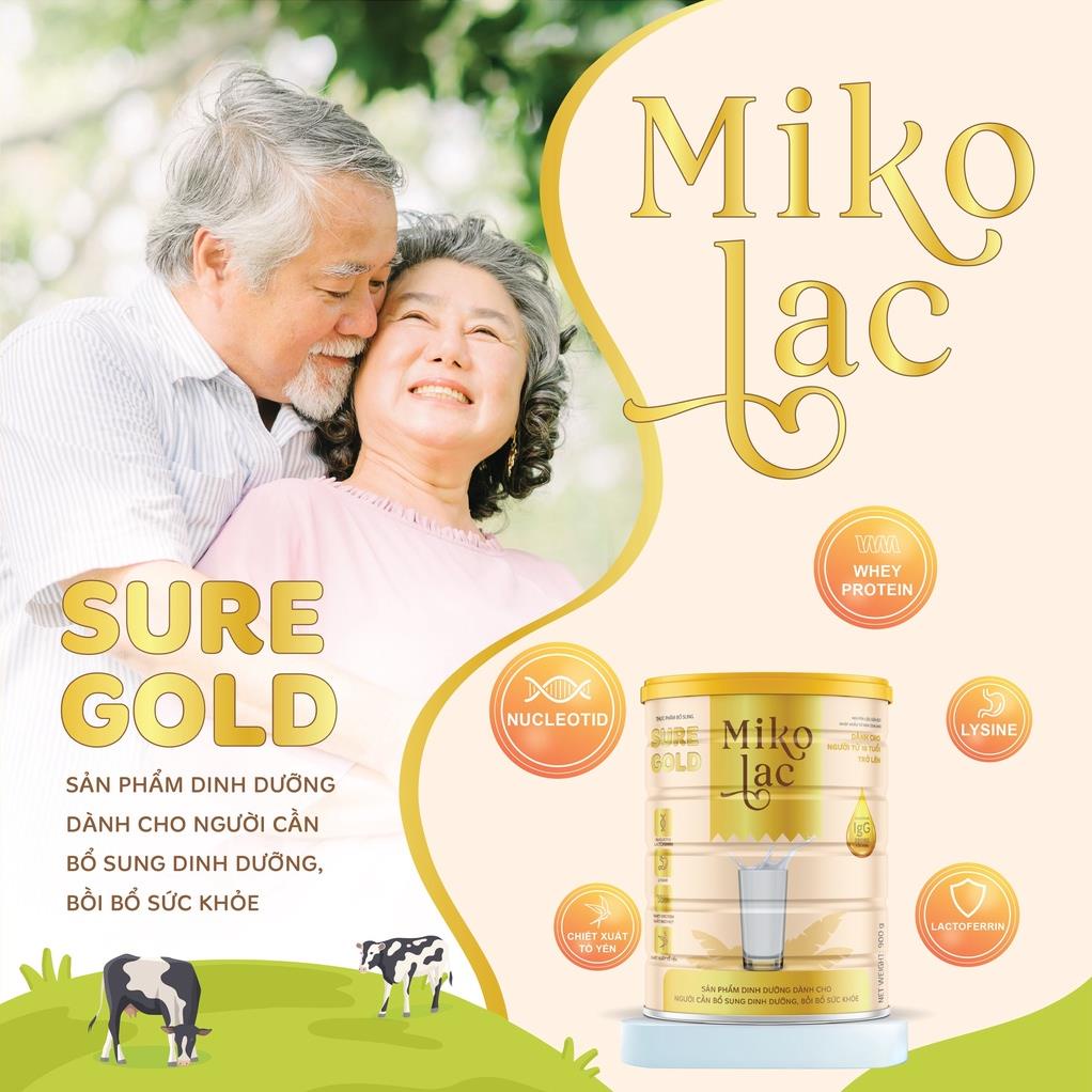 MIKOLAC SURE GOLD dinh dưỡng cho người lớn tuổi, hỗ trợ tăng cường sức ...