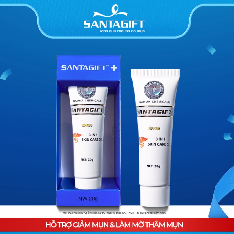 Gel giảm mụn và thâm Gamma SANTAGIFT thông thoáng lỗ chân lông 20g ...