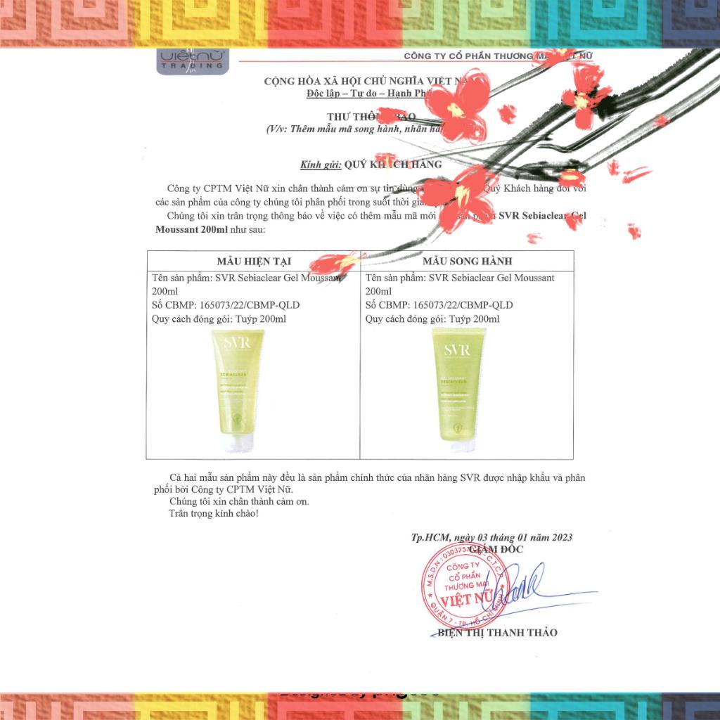 Sữa Rửa Mặt SVR Cho Da Dầu Mụn - SVR Sebiaclear Gel Moussant 55ml-200ml ...