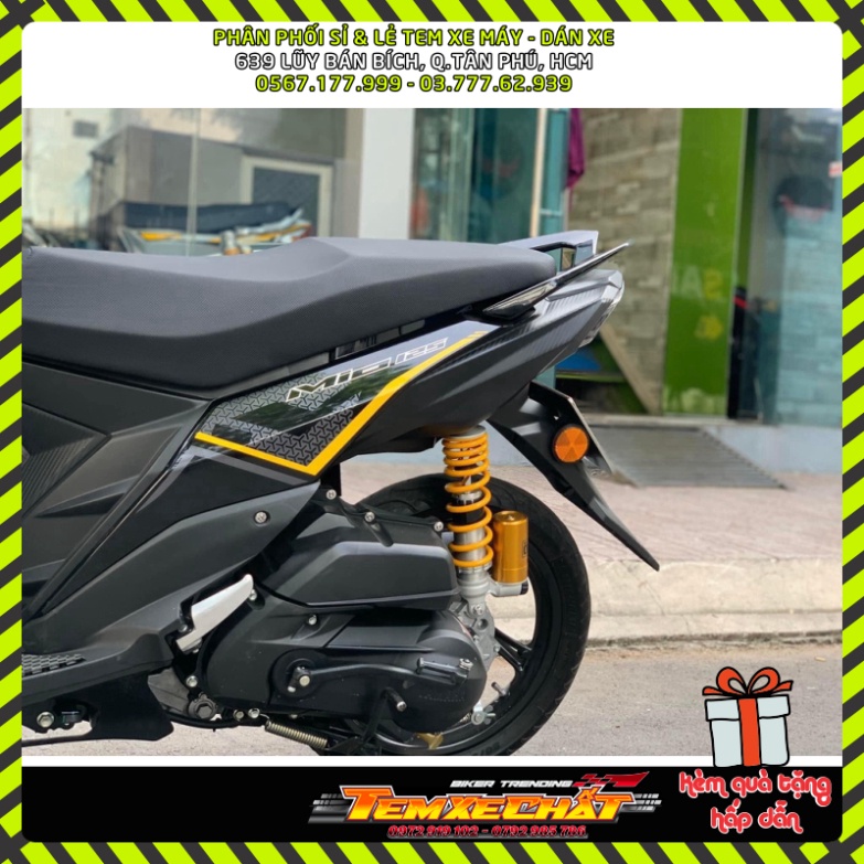 [Siêu Sale] Tem rời Mio M3 125 xe đen - mẫu zin Vàng xám - tem cao cấp ...