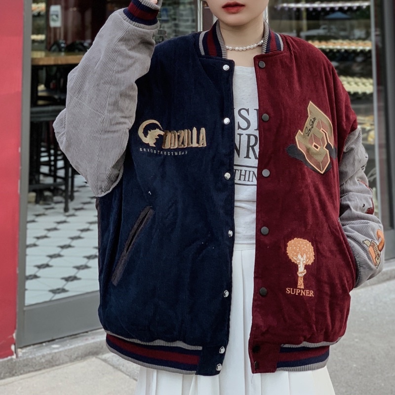 [Chính hãng] ERIC Godzilla Varsity Jacket Ver.2 Áo Khoác Bomber Unisex ...