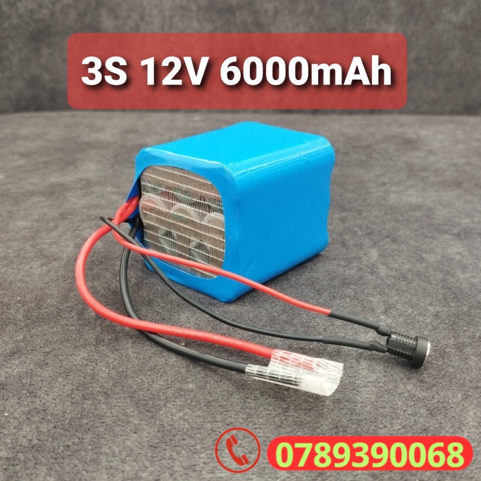 Pin 3S -12V Li-ion 18650 dung lượng (6000mAh), Pin mới 100% | Shopee ...