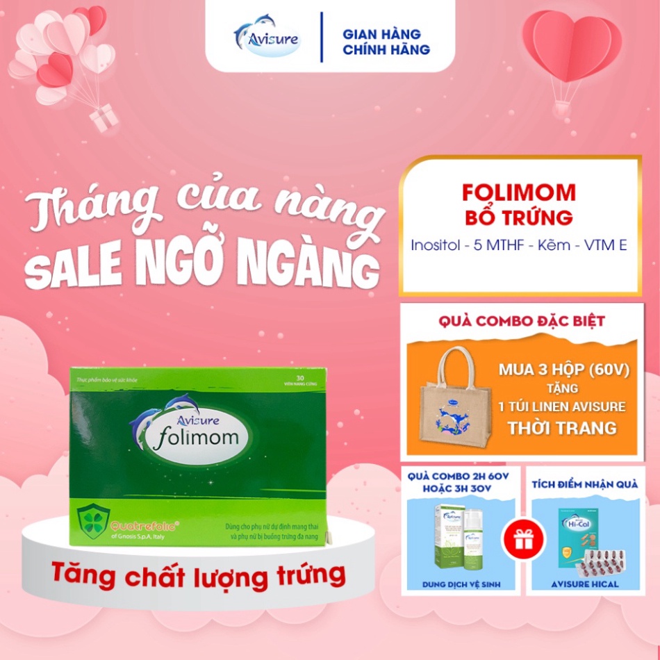 Avisure Folimom 5-MTHF hỗ trợ bổ trứng cho phụ nữ chuẩn bị mang thai ...