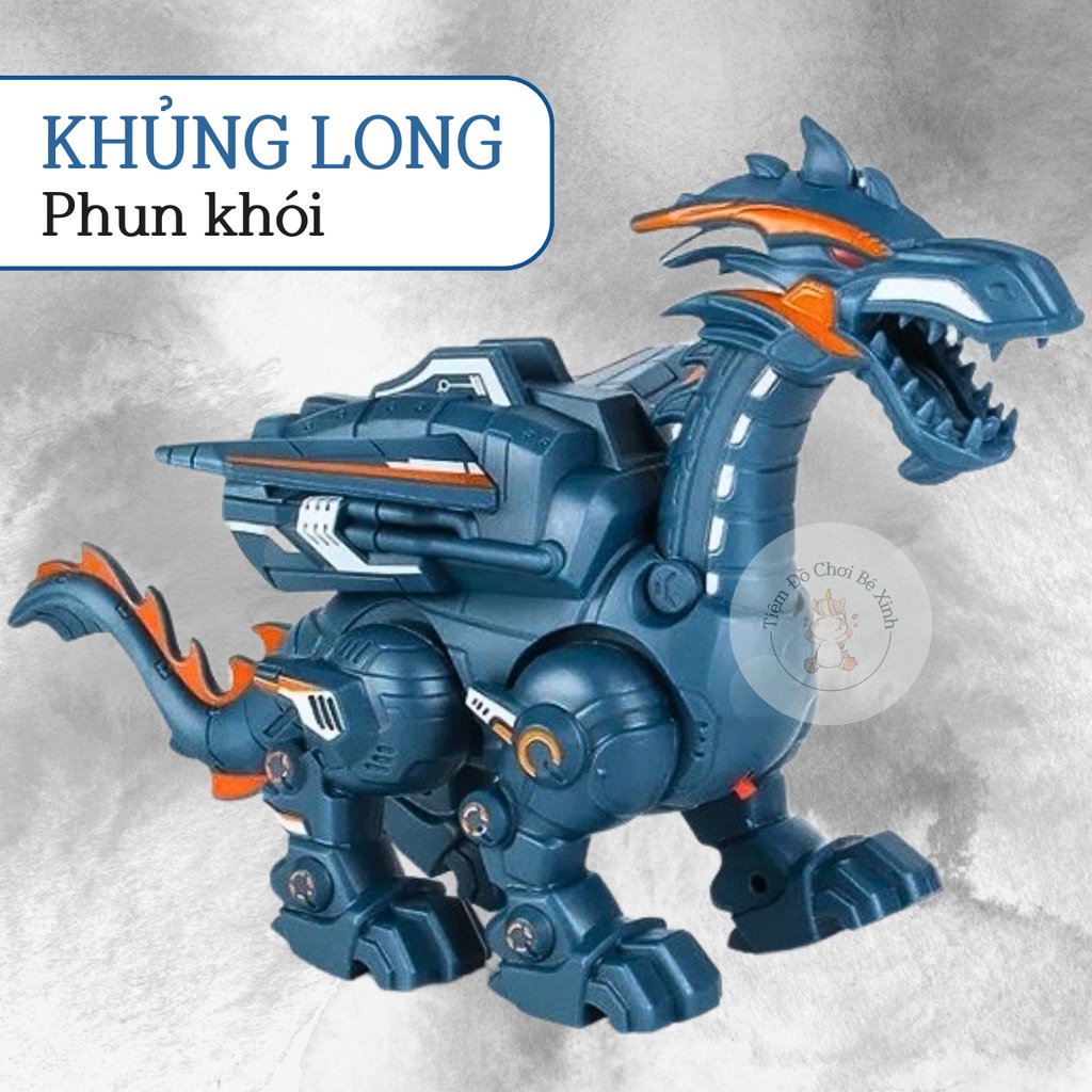 [HOẢ TỐC] Robot Đồ Chơi Khủng Long chạy pin, Rồng Phun Lửa Phun Khói ...