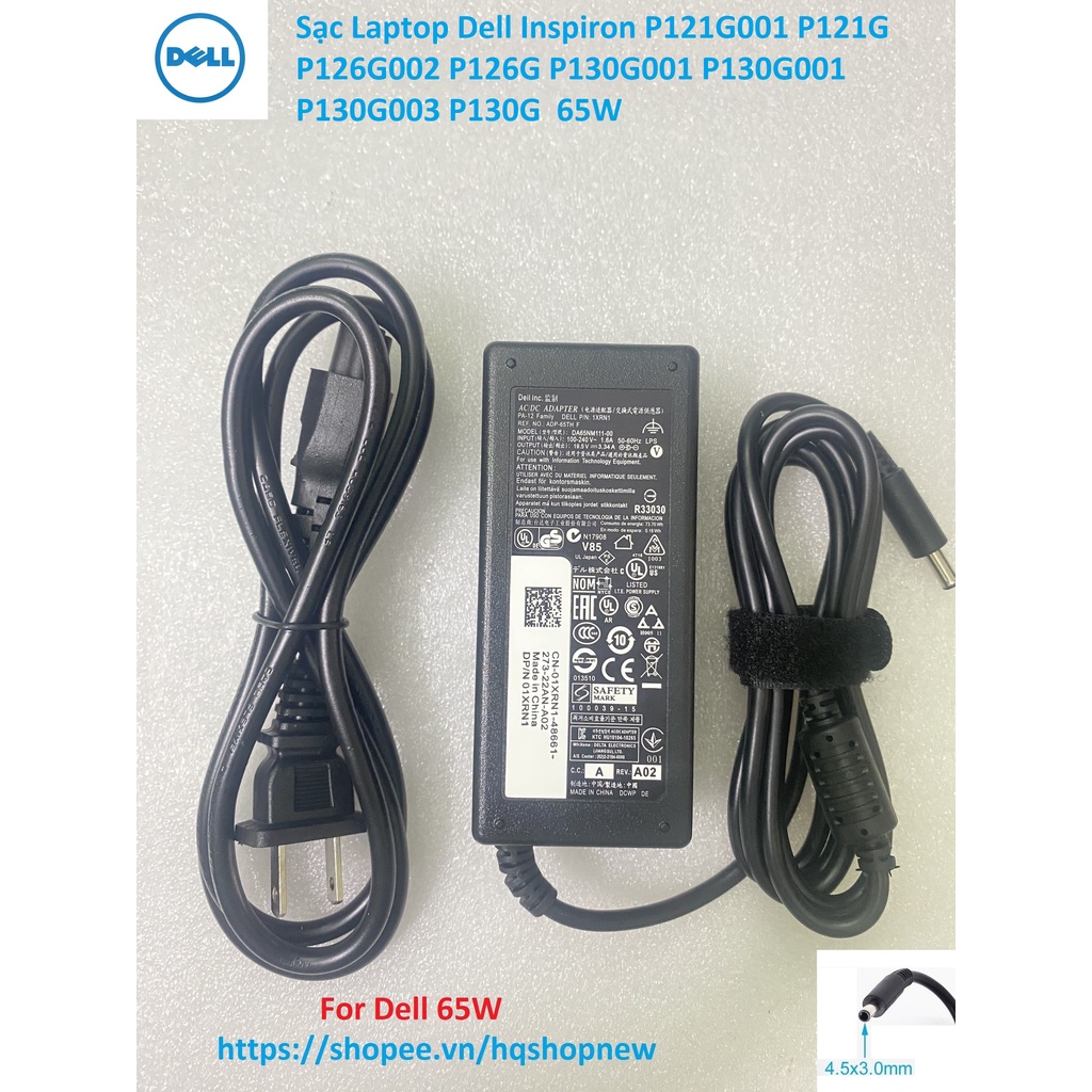 ⚡️ Sạc Laptop Dell Inspiron P121G001 P121G P126G002 P126G P130G001 P130G001 P130G003 P130G 65W ...