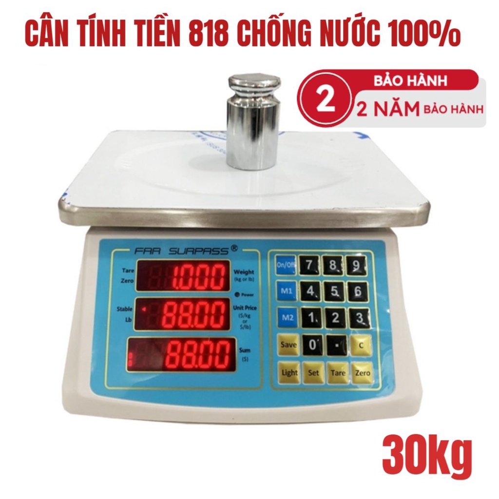 Cân điện tử 30kg cân tính tiền chống nước ACS 818 | Shopee Việt Nam