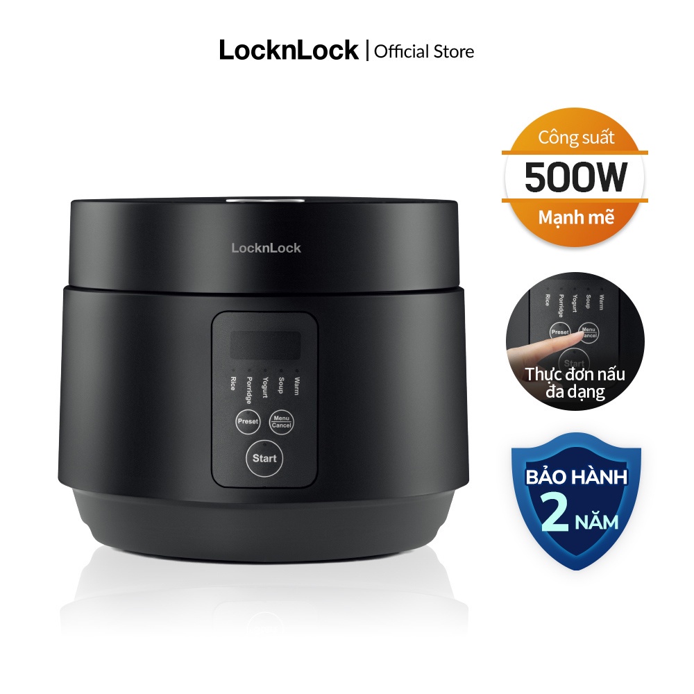 Nồi cơm điện Lock&Lock Compact Rice Cooker 1.2L màu đen EJR346BLK ...
