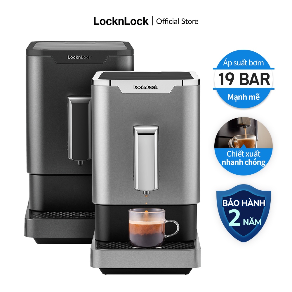 Máy pha cà phê Lock&Lock Espresso Coffee Machine EJC636 2 màu 5 cấp độ ...