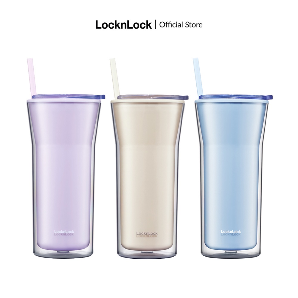 Ly nhựa 2 lớp Lock&Lock Daily Essential double wall cold cup 770ml kèm ...