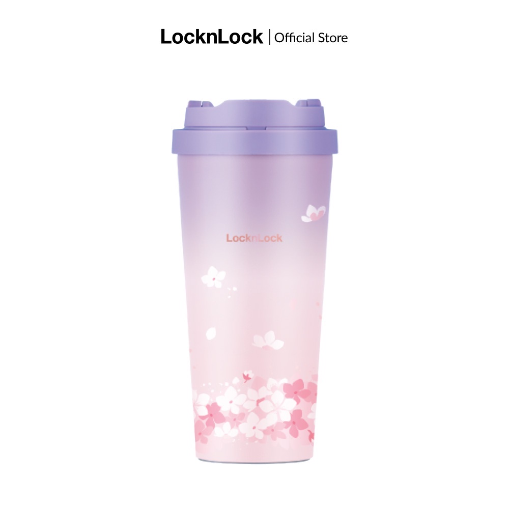 Bình giữ nhiệt Lock&Lock Energetic one-touch tumbler 550ml và 400ml LHC3249 (phiên bản Peach ...