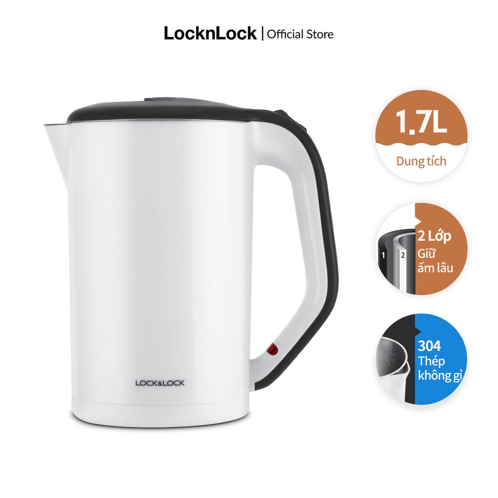 Bình Đun Siêu Tốc Lock&Lock (1.7L) Trắng EJK738WHT | Shopee Việt Nam
