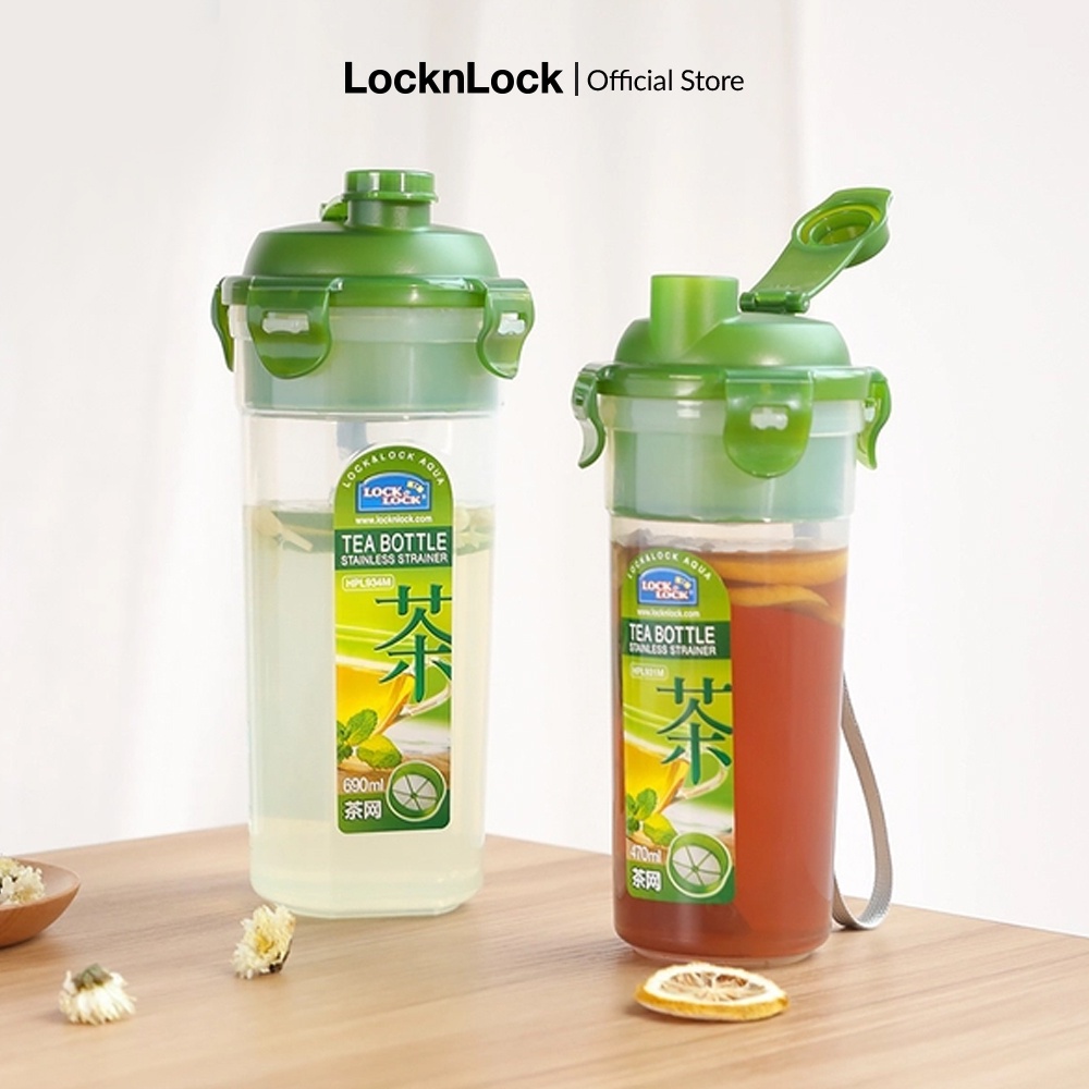 Bình trà di động Lock&Lock có lớp lọc trà và nắp mở phụ 470ml HPL931M ...