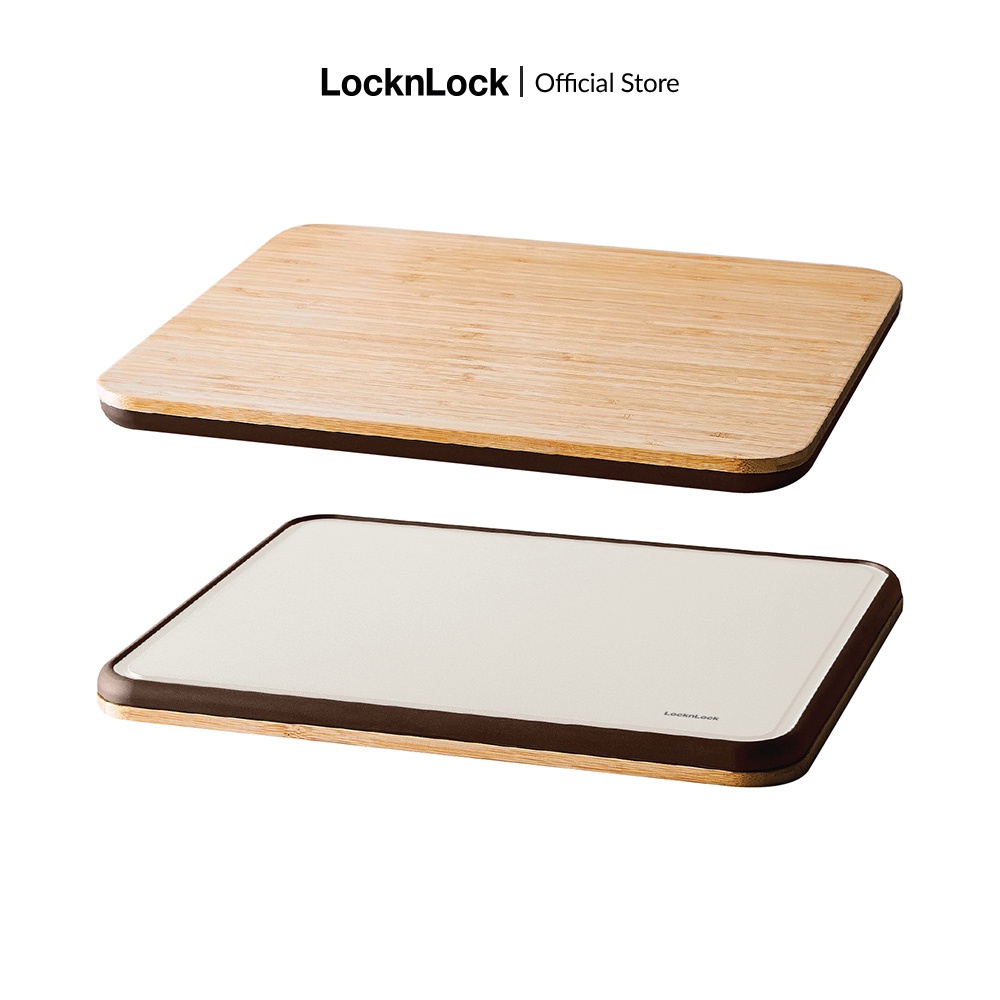 Thớt 2 mặt Lock&Lock Cutting board Màu nâu bằng gỗ tre và nhựa PP ...
