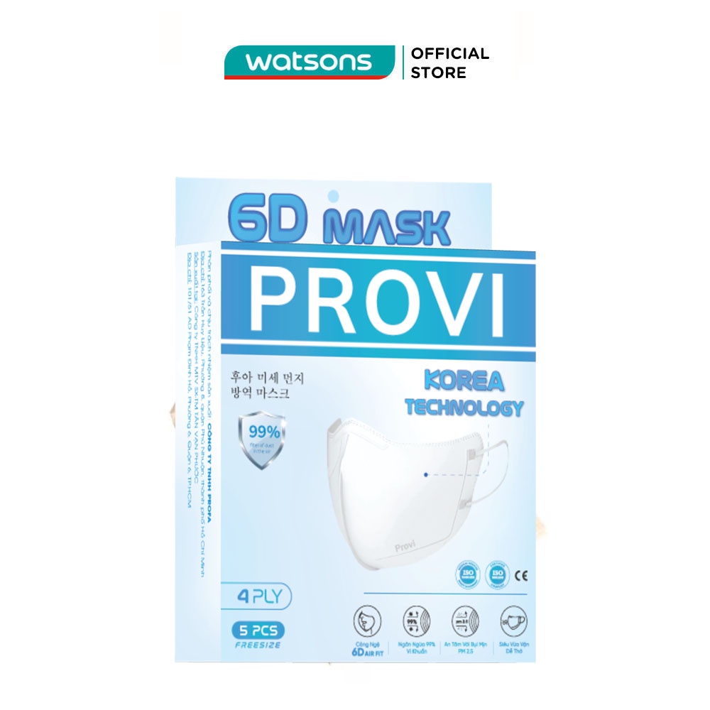 [QUÀ TẶNG KHÔNG BÁN] Khẩu Trang Provi 6D Hộp 5 Cái | Shopee Việt Nam
