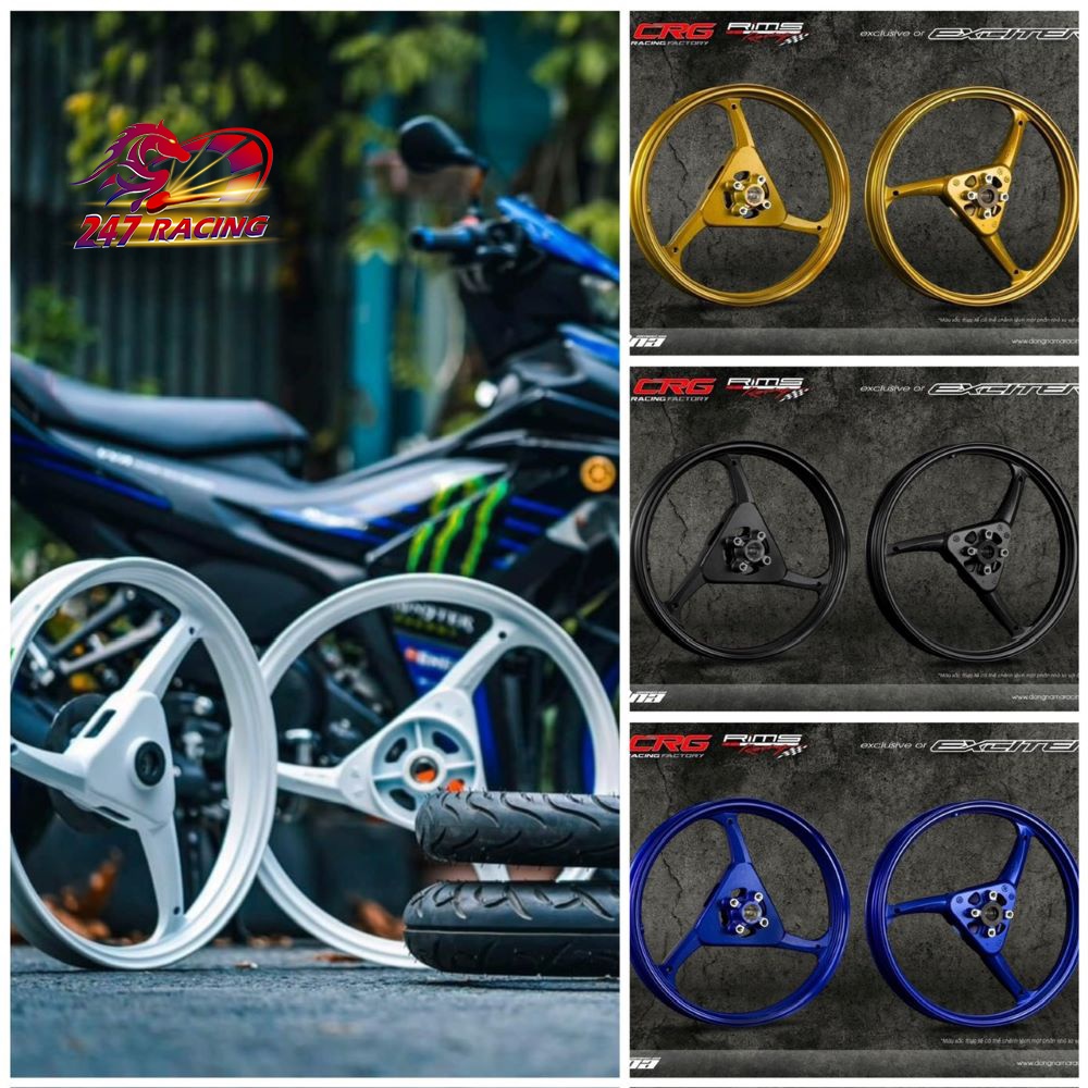 Mâm 3 Đao CRG chính hãng Size 1.6 và 1.85 tặng kèm đĩa trước 245mm gắn ...