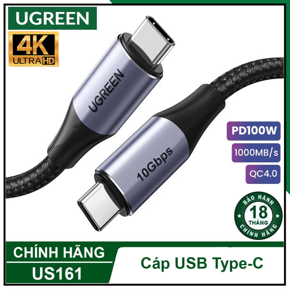 Cáp Sạc Nhanh USB Type-C 60W Cao Cấp | Ugreen US161 Chính Hãng | Shopee Việt Nam