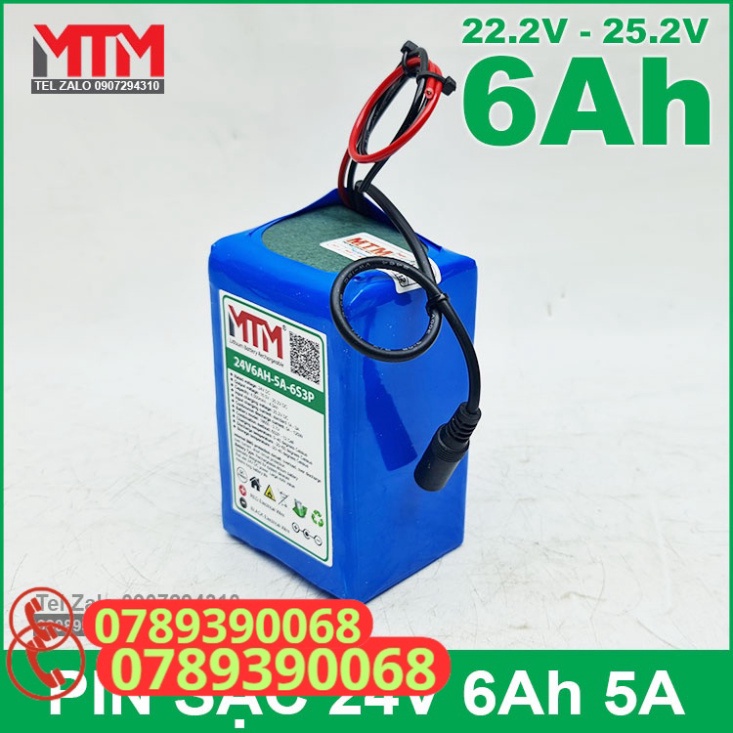 Khối pin 24V 6Ah 6S chịu tải 5A - 18 cell pin mới chính hãng | Shopee ...