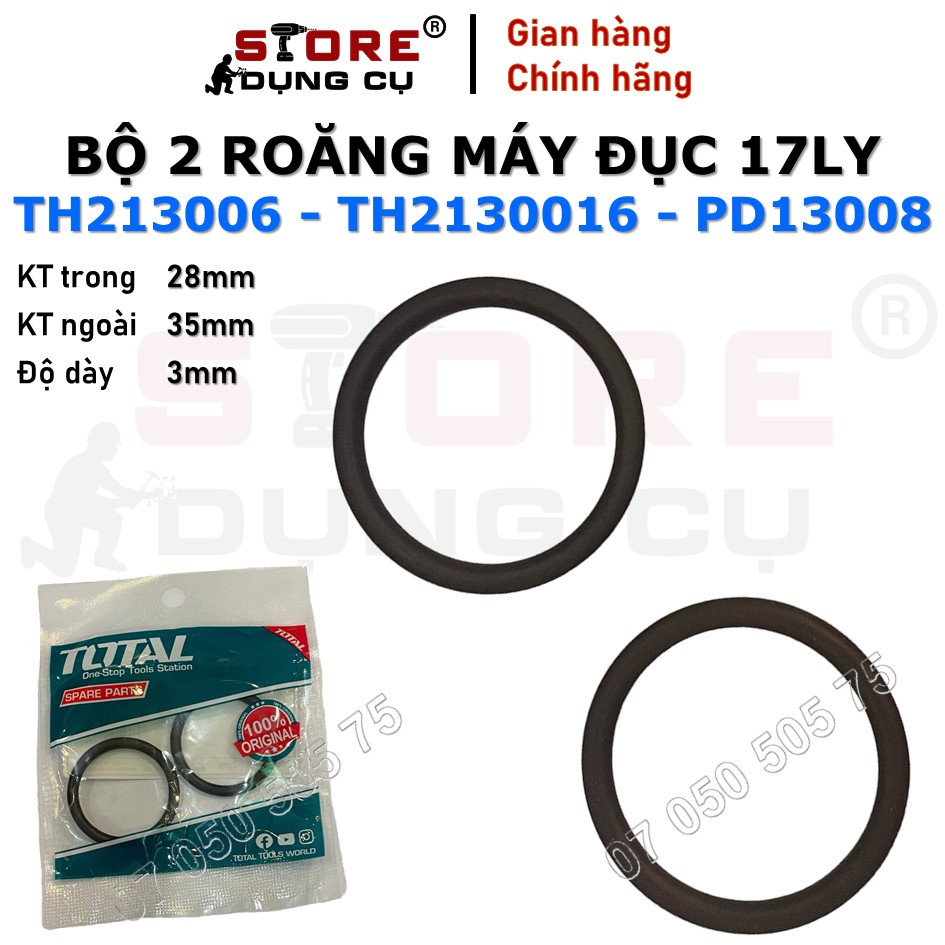 Bộ 2 Sin - roăng piston đục TOTAL TH213006, TH2130016, Ingco PDB13008 ...