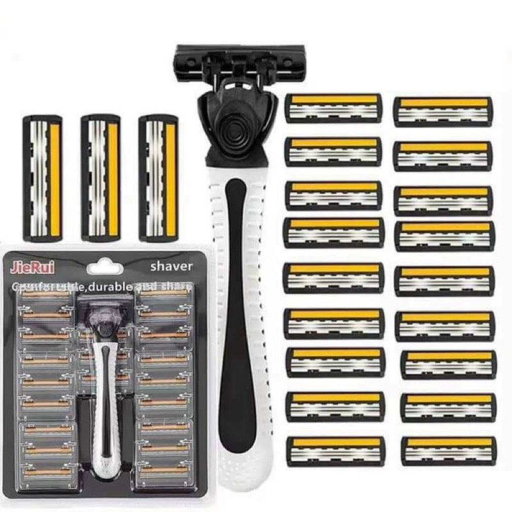 Dao Cạo Râu Kèm 21 Lưỡi Cạo JieRui Cạo Râu Cực Sạch- PTLUXURY | Shopee ...