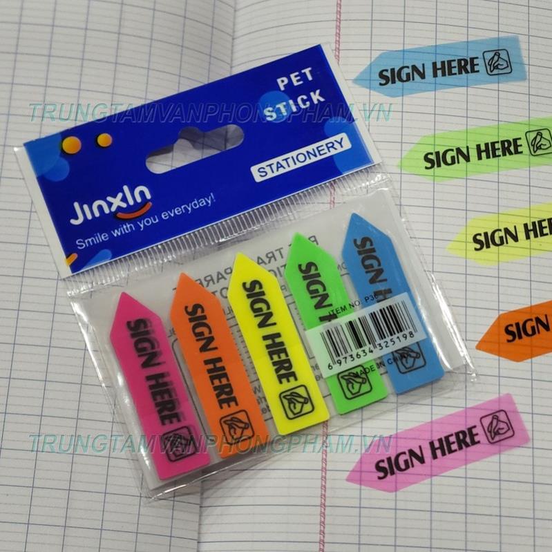 Miếng dán trình ký có chữ sign here mũi tên Jinxln | Shopee Việt Nam