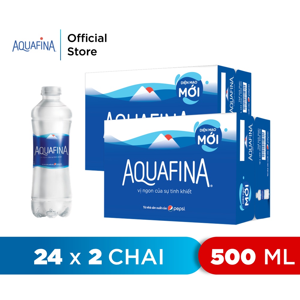 Combo 2 Thùng 24 Chai Nước tinh khiết Aquafina (500ml/chai) | Shopee Việt Nam