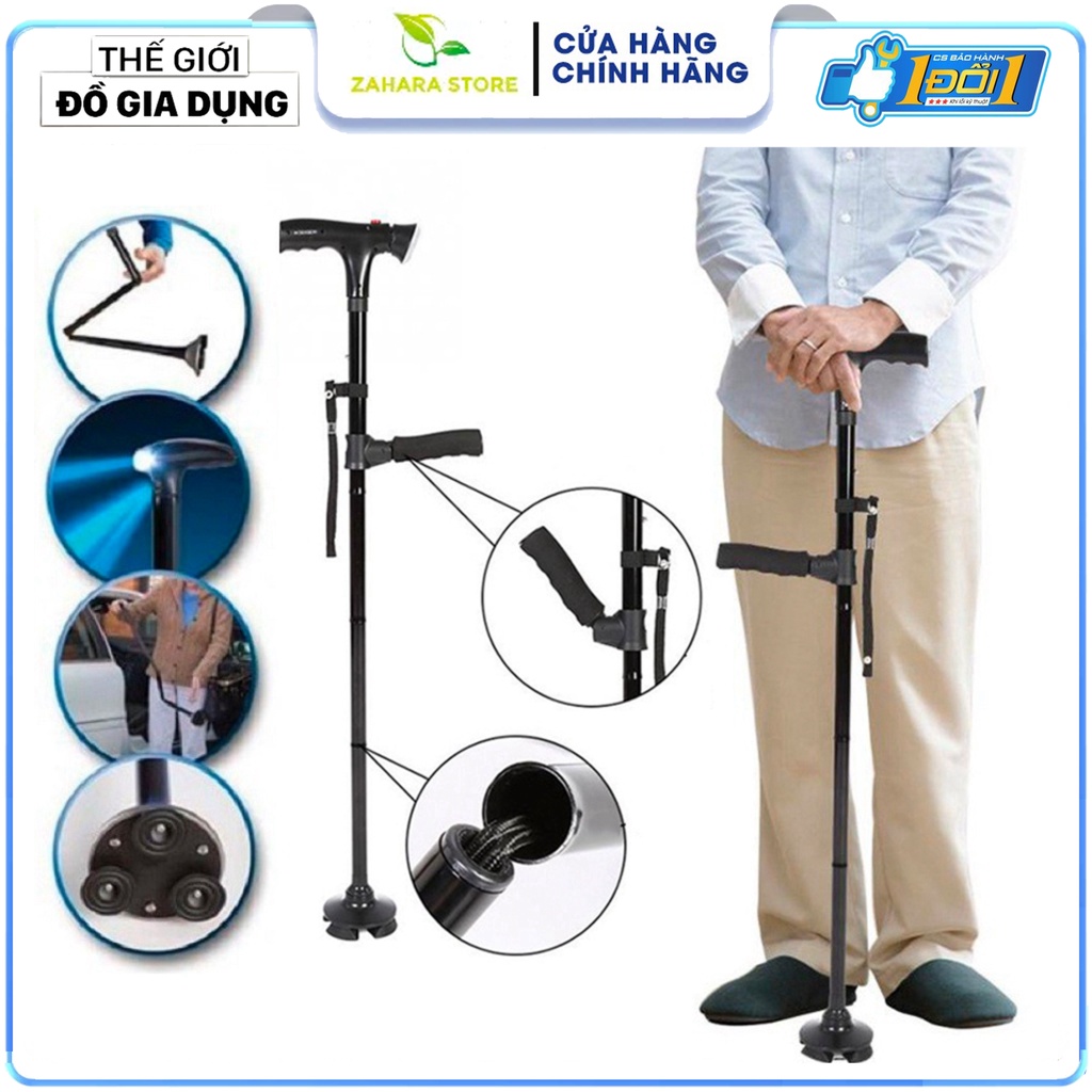 Gậy chống cho người già, gậy chống trượt, gậy batoong, Có đèn pin và ...