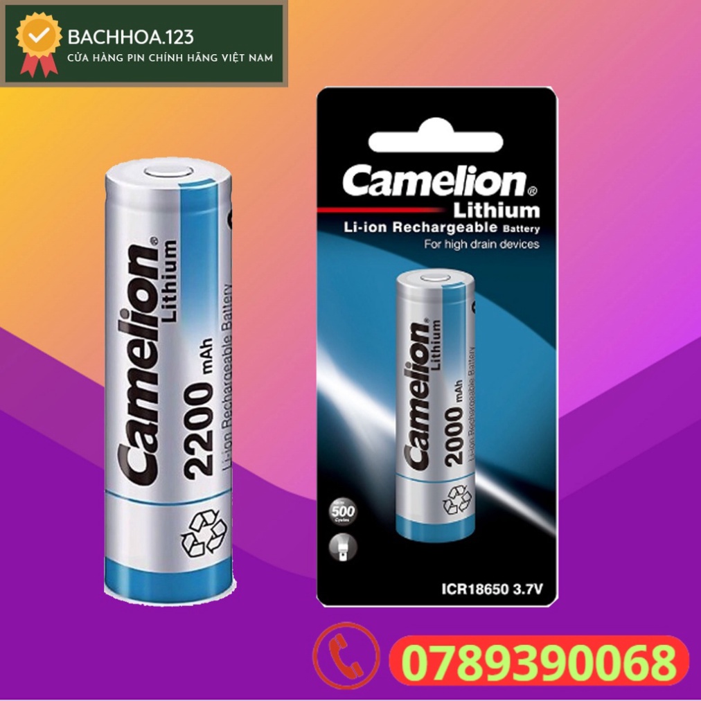 Pin sạc 18650 lithium 3.7v Camelion ICR18650 2200mAh _Pin 18650 ...