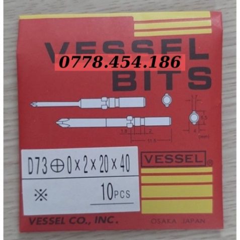 MŨI VẶN VÍT VESSEL BITS D73 , liên hệ O778454186 | Shopee Việt Nam