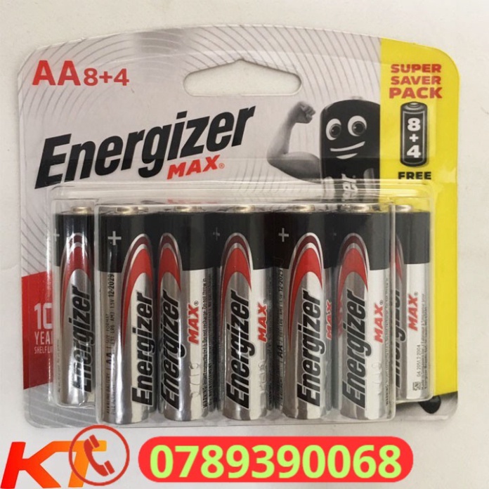 Pin AA Energizer Alkaline Max E91 LR6 (Vỉ 12 Viên). | Shopee Việt Nam