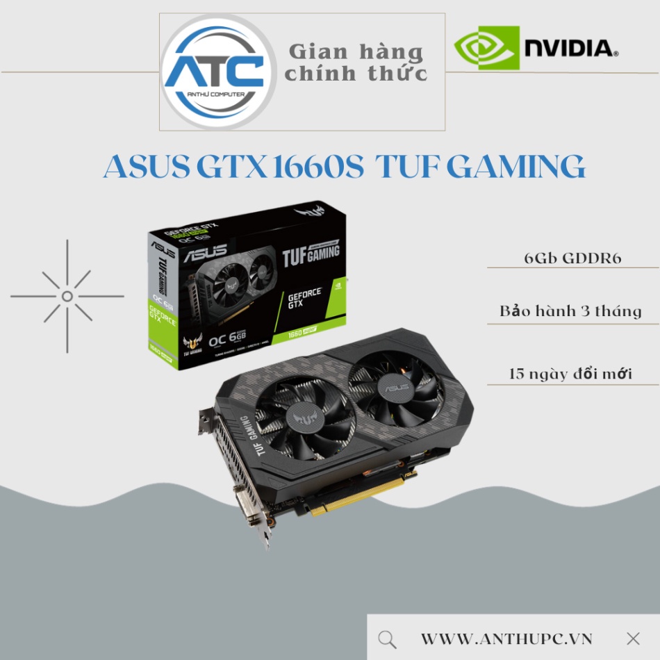 VGA ASUS TUF GTX 1660 SUPER 6G GAMING (6GB GDDR6, 192-bit, HDMI +DP ...
