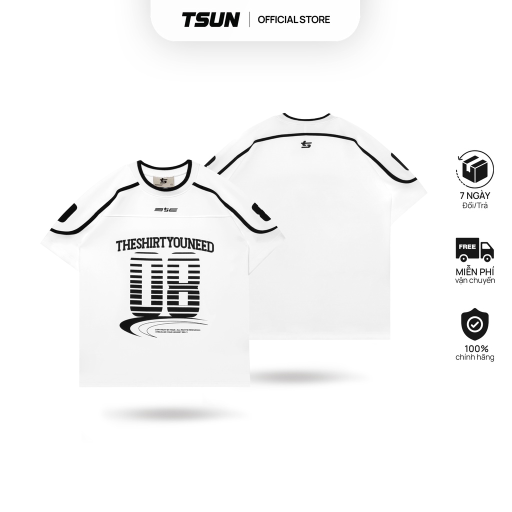 Áo Thun TSUN Soccer Tee - Trắng - [UNISEX] - In - Raglan - Thể thao ...