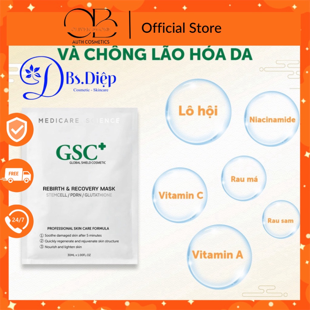 [CHÍNH HÃNG] Mặt nạ mô gốc giảm sưng đỏ sau lăn phi kim GSC Rebirth ...