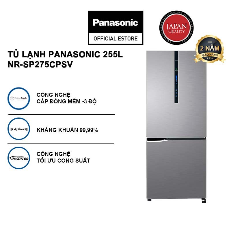 [CHỈ GIAO MIỀN NAM] Tủ Lạnh Kháng Khuẩn Panasonic 255L NR-SP275CPSV-Cấp ...