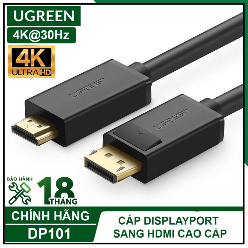 Cáp DisplayPort sang HDMI Cao Cấp | UGREEN DP101 Chính Hãng | Shopee ...