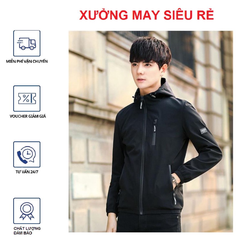 [S02] Áo khoác dù nam giá rẻ dây kéo ngực có nón cao cấp mẫu mới cực chuẩn-A1037 | Shopee Việt Nam