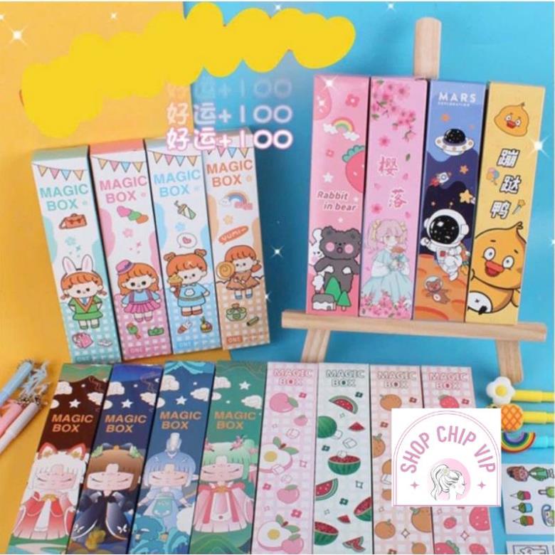 Hộp Quà Tặng Học Sinh 5 Món Gồm Bút Bi, Sticker, Ruột Bút Magic Box ...