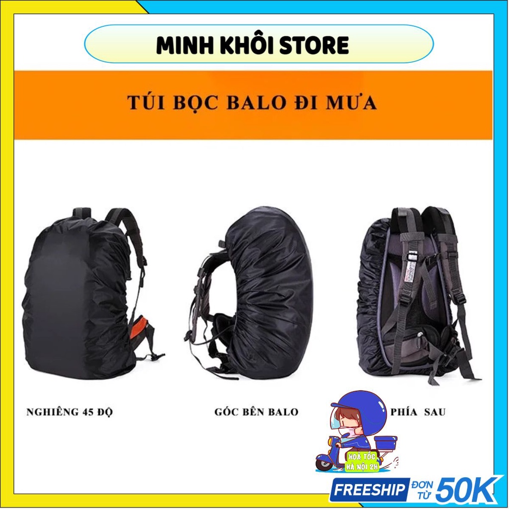 Túi Trùm Balo Đi Mưa Chống Mưa Chống Thấm Nước [45L - 60L] - Áo Trùm Đi Mưa Cho Balo Chống Nước ...