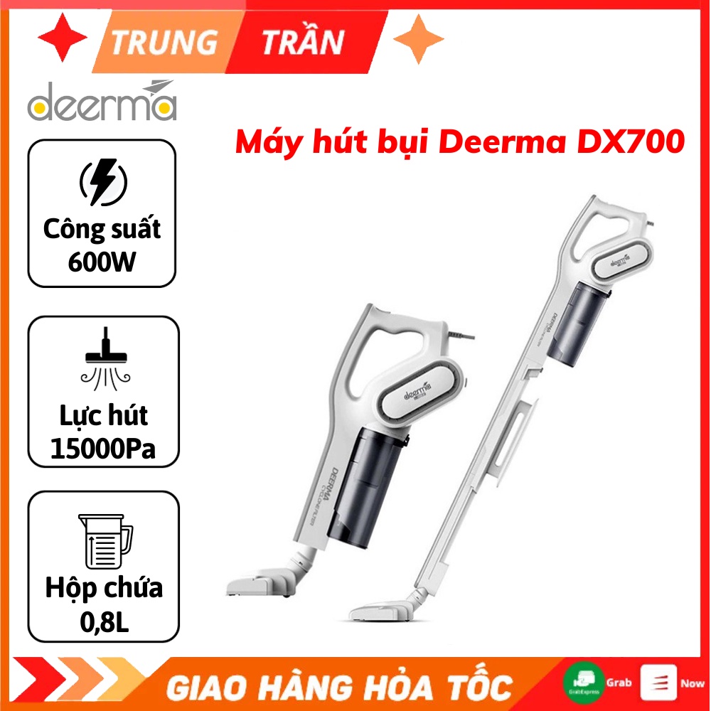 Máy Hút Bụi Cầm Tay DEERMA DX700, Công suất 600W, Lực hút 15000Pa, Công ...