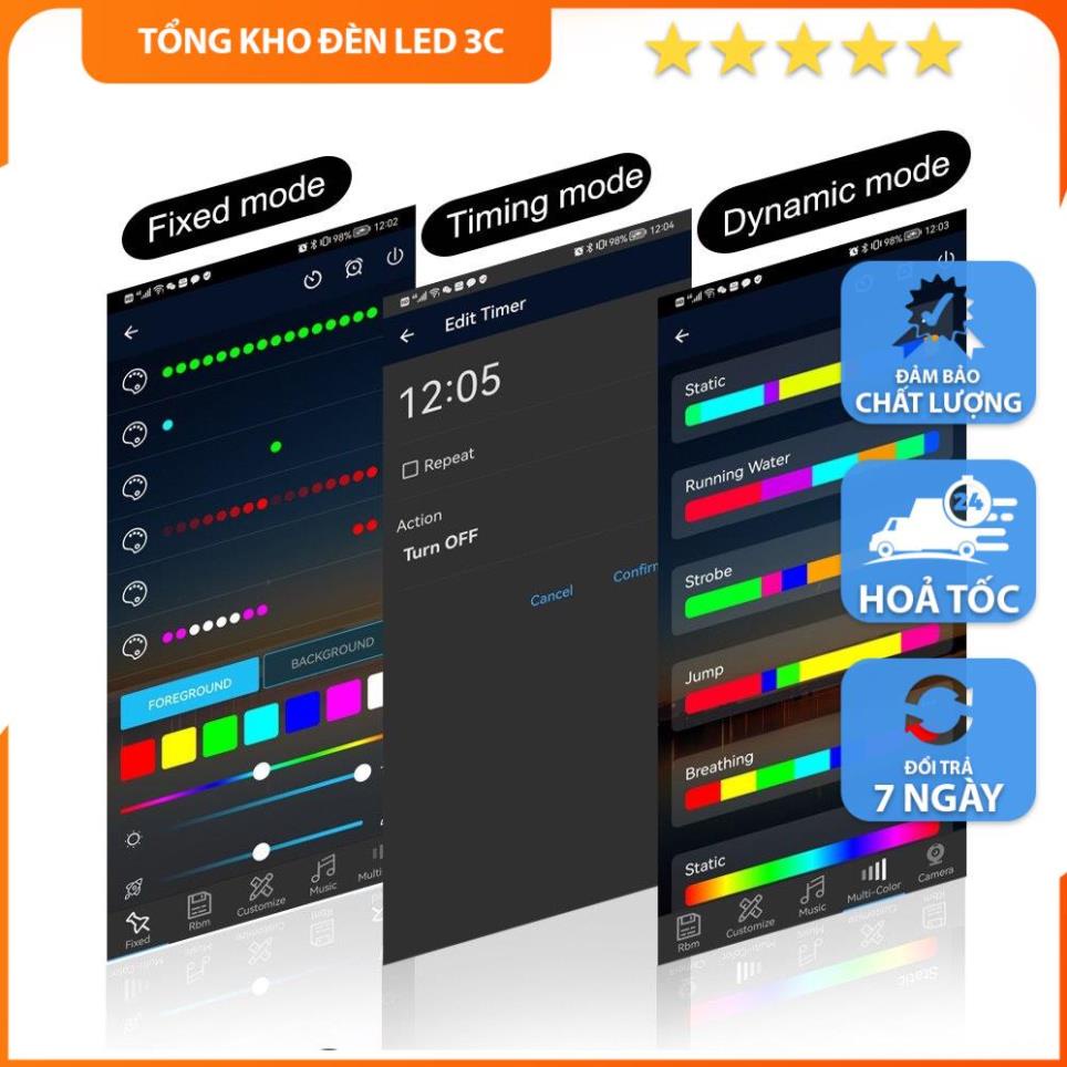 Bộ Điều khiển Đèn Led ARGB WS2811 WS2812 SK6812 DC 5 ~ 24V bluetooth + app Nháy theo nhạc Led ...