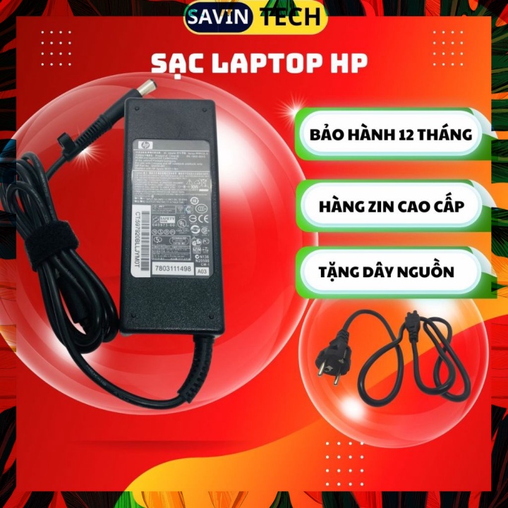 Sạc Laptop HP 3.5A chân kim to savin tech, sạc máy tính hp 65w zin cao ...