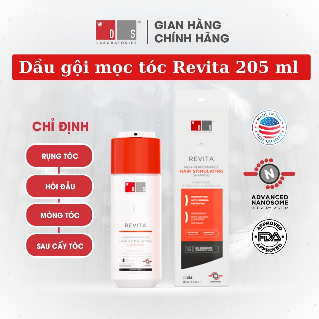 Dầu gội giảm gãy rụng, kích thích mọc tóc REVITA SHAMPOO 205ml của Ds Laboratories ( Mỹ ...