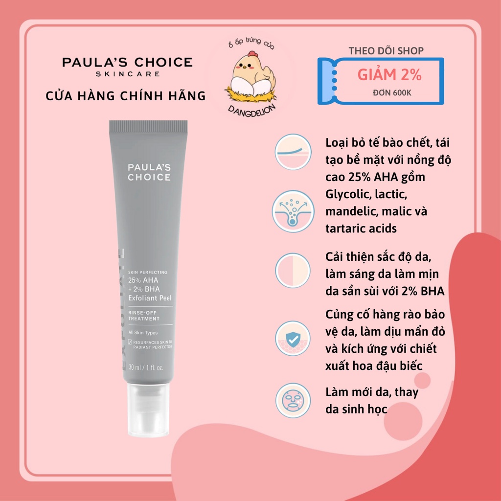 Tinh chất thay da sinh học tái tạo tế bào mới Paula's Choice 25% AHA ...