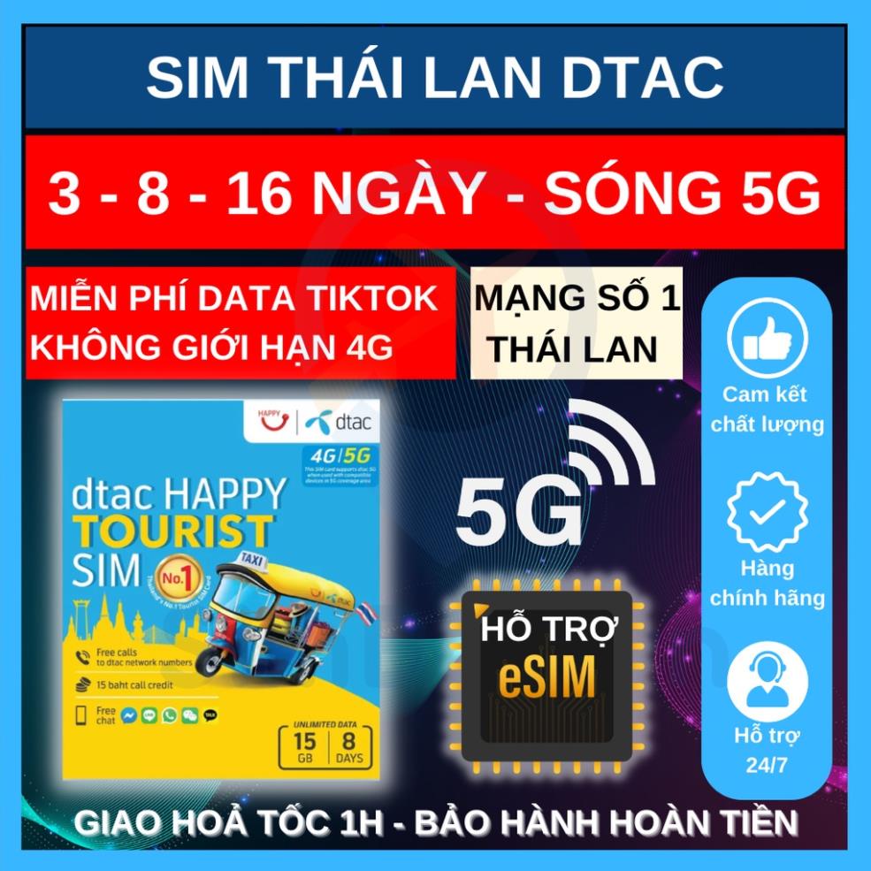 Sim Thái Lan du lịch 3 8 10 16 ngày DTAC AIS Truemove Thailand mạng 4G ...