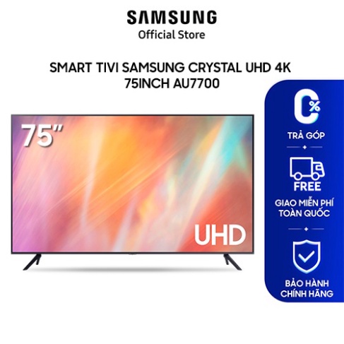 [ Smart TV Samsung Crystal UHD 4K 75 inch UA75AU7700KXXV ] | Shopee ...