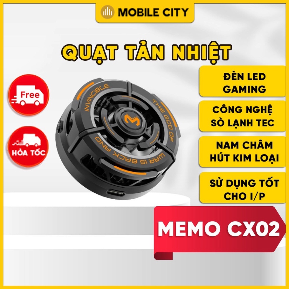 Quạt Tản Nhiệt Điện Thoại Sò Lạnh MEMO CX02 - Quạt Từ Tính MS, Làm Lạnh Nhanh, LED RGB Siêu Đẹp ...