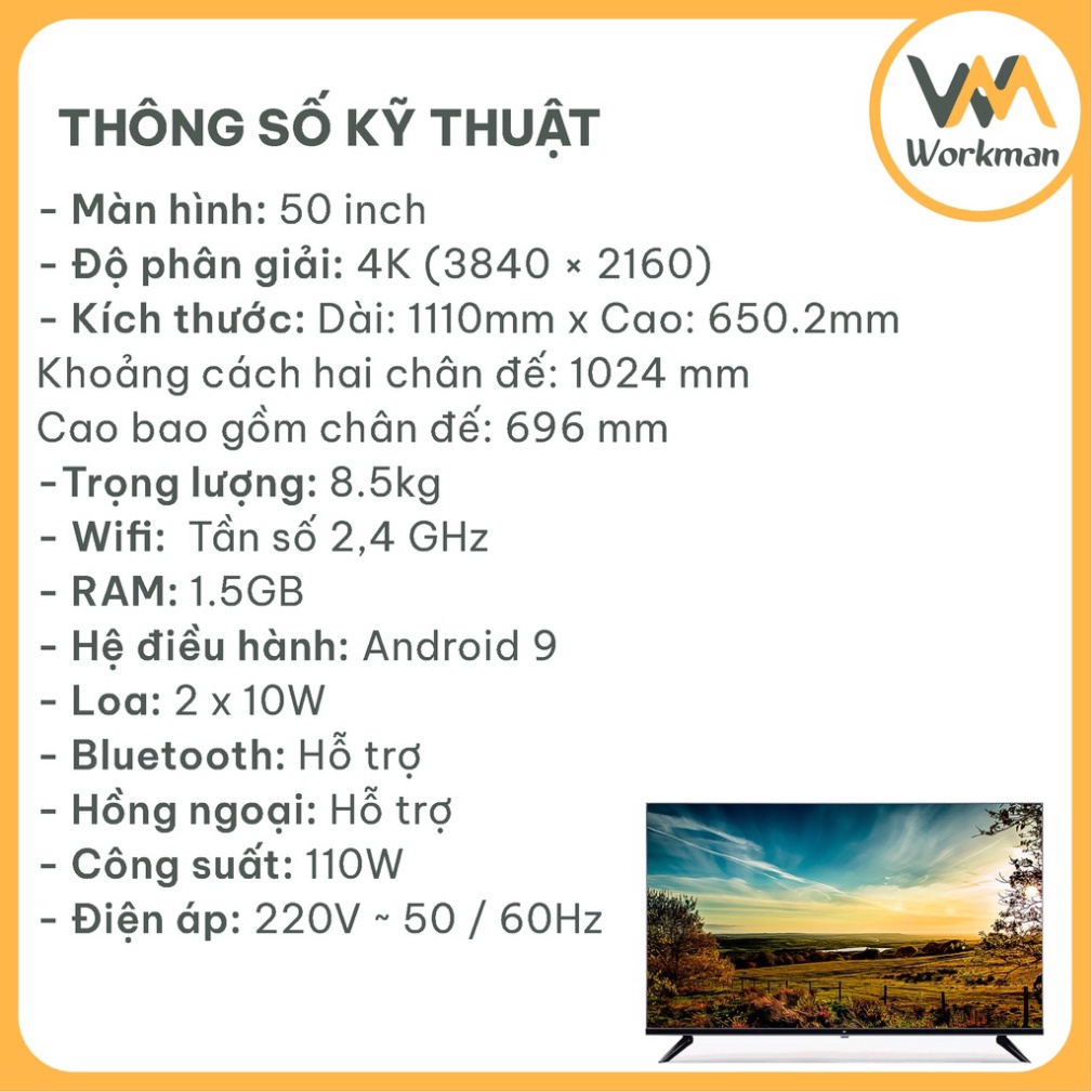 Tivi Thông Minh Xiaomi EA 50 inch - Smart TV Độ Phân Giải 4K - Điều Khiển Bằng Giọng Nói - Phiên ...