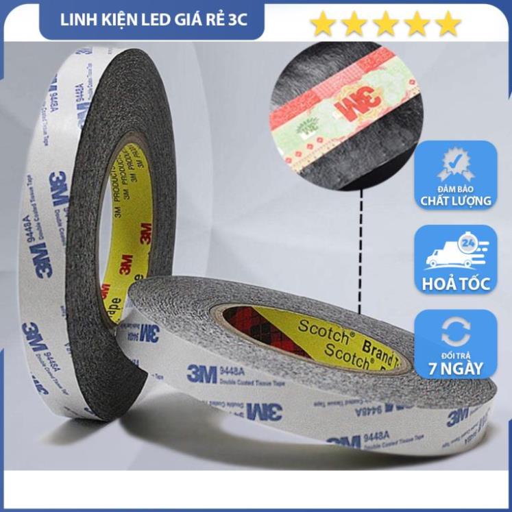 Cuộn băng dính 3M, băng keo hai mặt chịu nhiệt 3M màu đen dài 50m - L ...