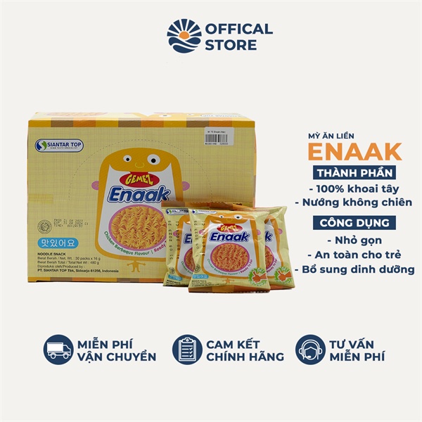 [CHÍNH HÃNG] Snack mì trẻ em Enaak Indonesia vị gà truyền thống thùng ...