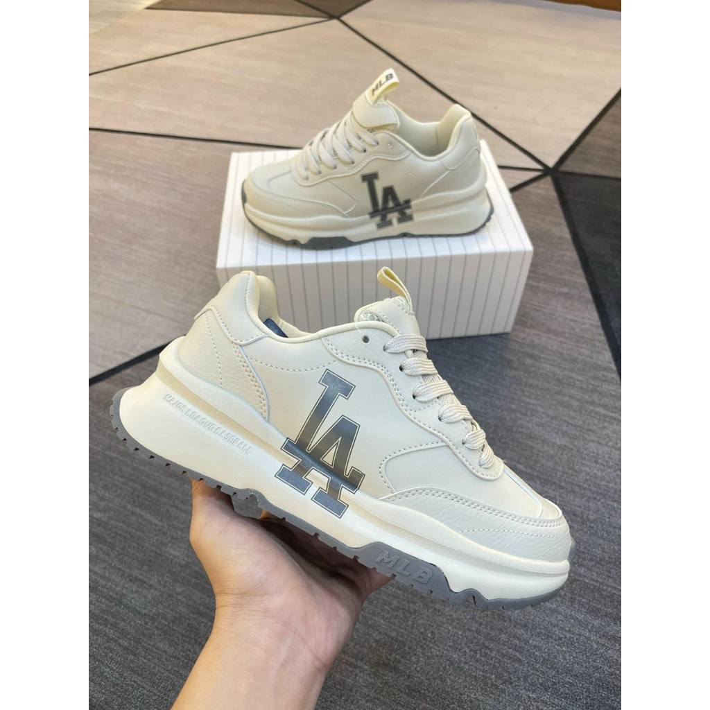 Giày thể thao MLB Chunky Run.ner Basic LA Beige Grey Lai Au Nam Nữ ...